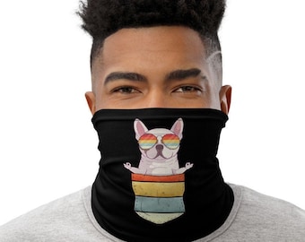 Frenchie Dog Face Mask USA Neck Gaiter French Bulldog | Etsy