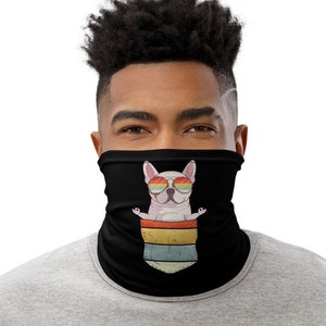 Frenchie Dog Face Mask, Neck Gaiter for Women Men Adults, French ...
