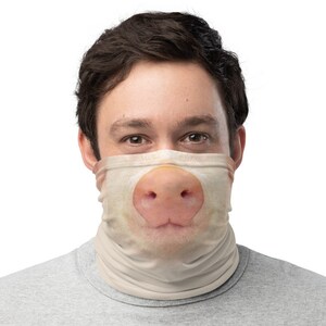 Pig Face Mask, Funny Neck Gaiter, Cute Animal Costume, Washable and ...