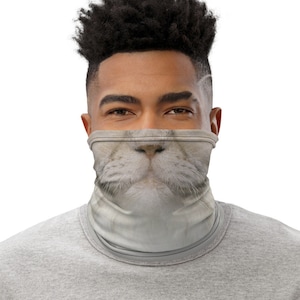 Persian Cat Face Mask, Neck Gaiter, Washable & Reusable Face Covering ...