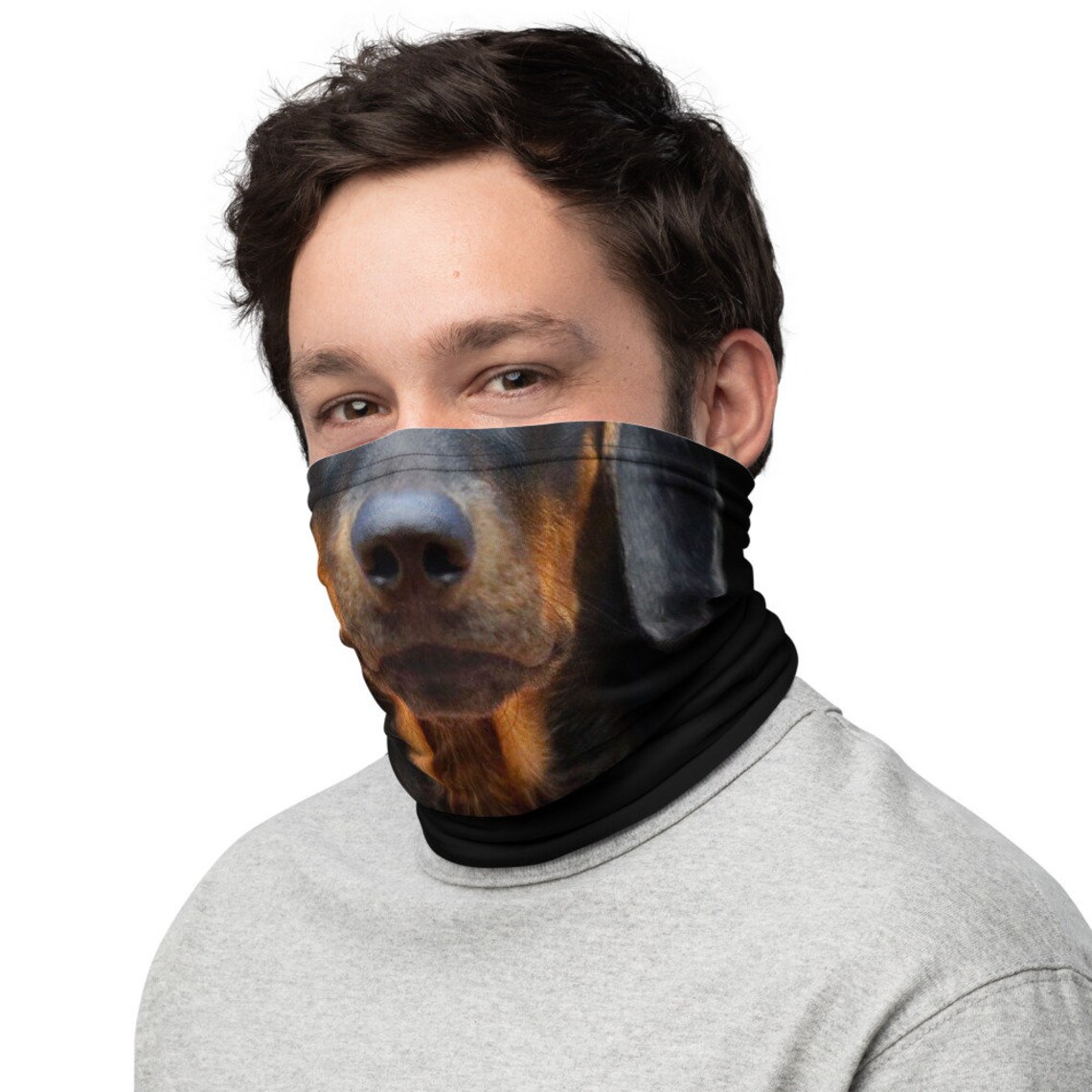 Dachshund Dog Face Mask, Wiener Dog Neck Gaiter, Face Covering for Men ...
