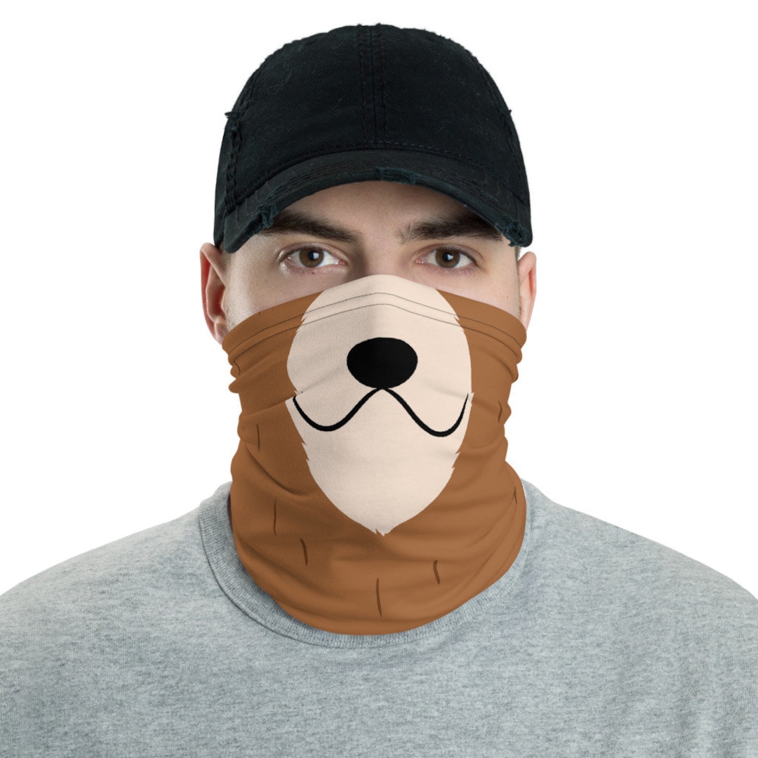 Bear Mouth Neck Gaiter, Washable Face Mask Adult, Costume Face Covering ...
