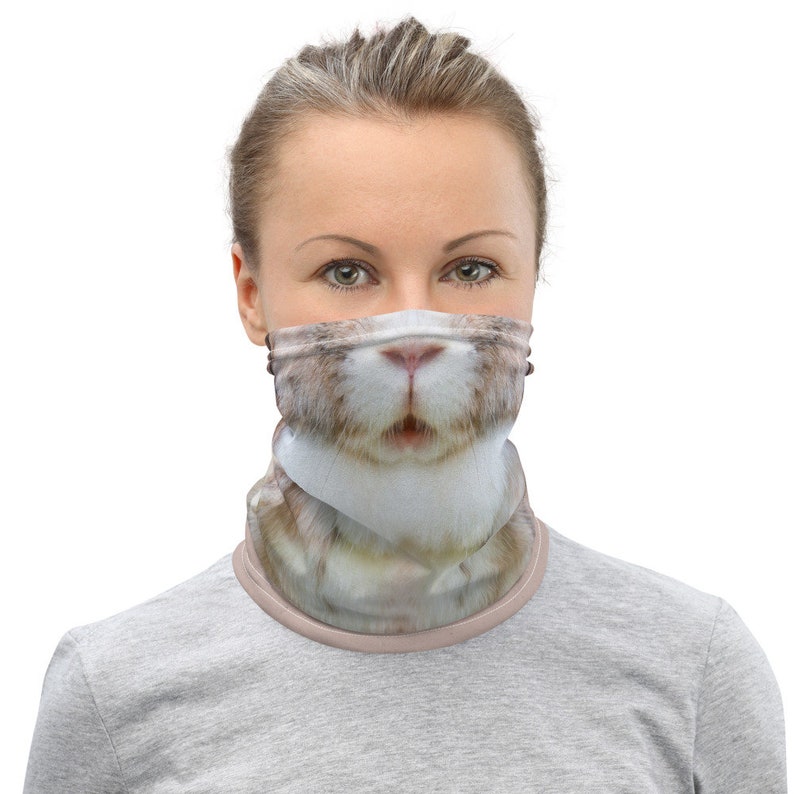 Bunny Rabbit Neck Gaiter Washable Face Mask Adult Funny Face - Etsy