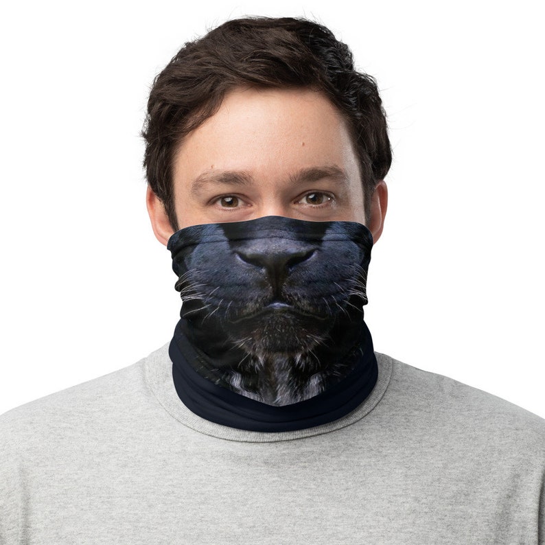 Black Panther Face Mask Neck Gaiter For Adults Face Etsy