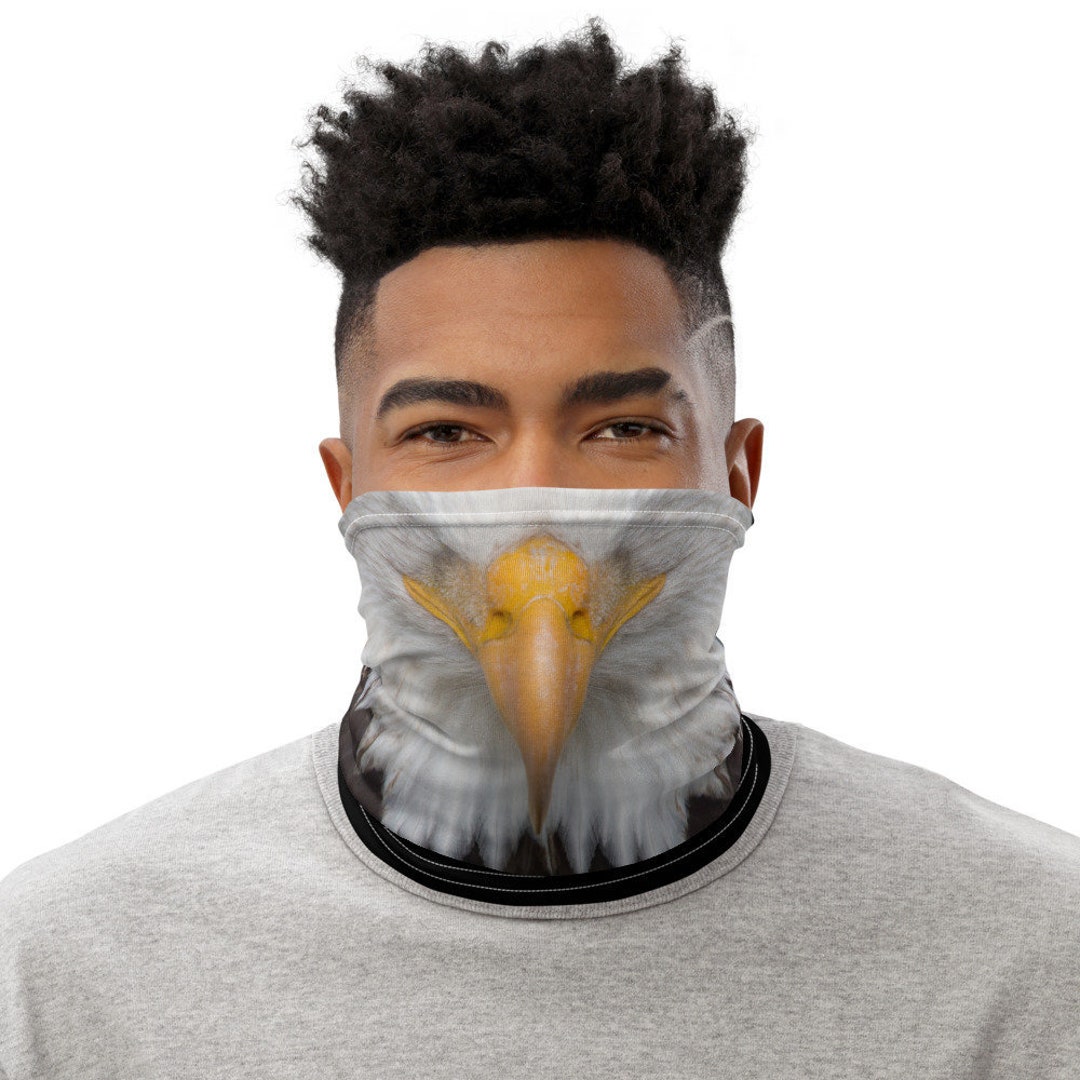 Bald Eagle Bird Face Mask & Neck Gaiter, All-in-one Face Covering, USA ...