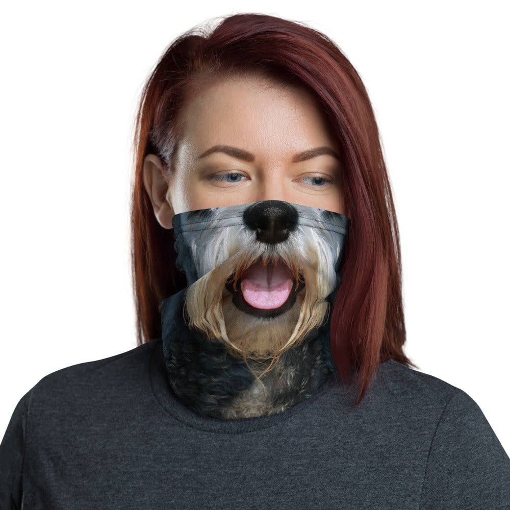 Schnauzer Neck Gaiter Washable Face Mask Adult Funny Dog - Etsy