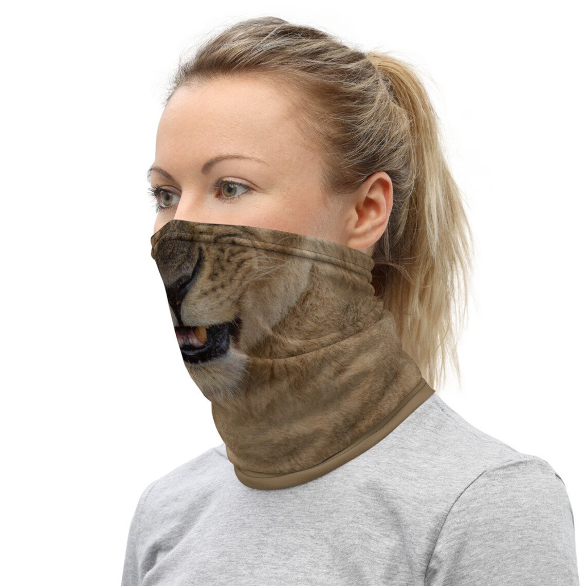 Lioness Face Mask, Neck Gaiter, Washable and Reusable Face Covering for ...