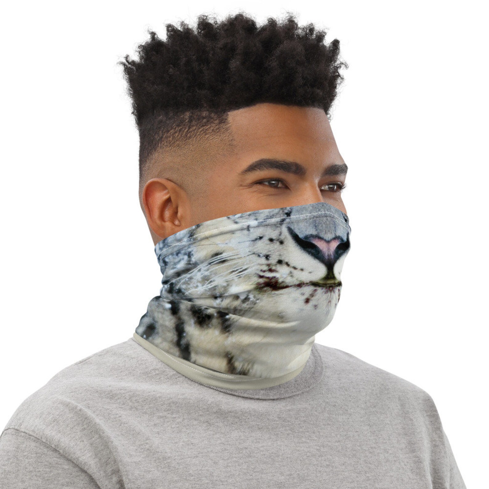 Snow Leopard Face Mask Washable and Reusable Neck Gaiter - Etsy