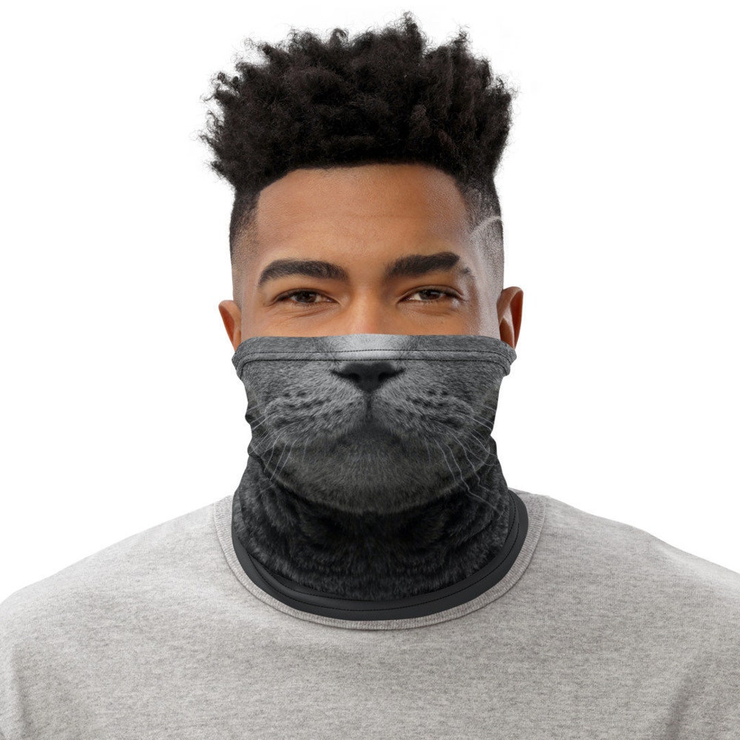 Scottish Fold Cat Face Mask, Neck Gaiter, Washable and Reusable Face ...