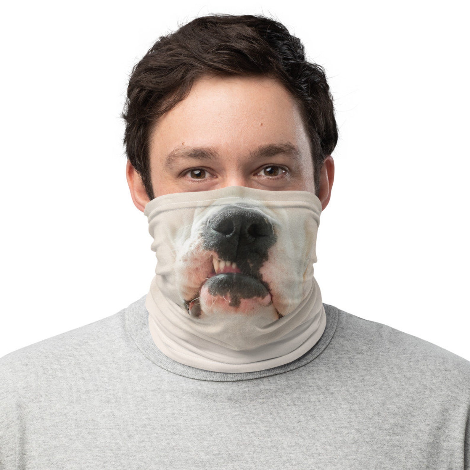 Pitbull Dog Face Mask, Neck Gaiter, Reusable Washable Face Covering ...