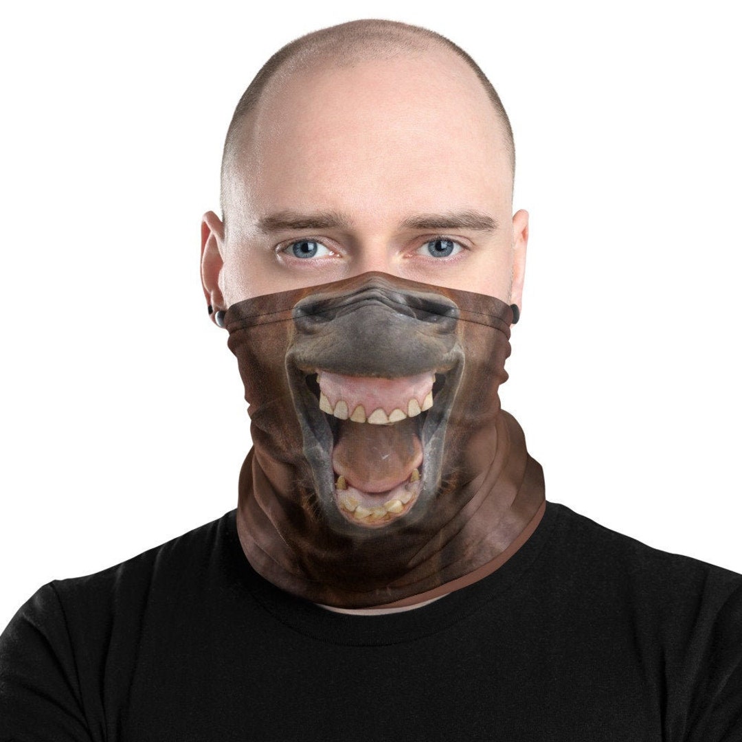 Funny Horse Face Mask, Neck Gaiter for Men Women Adults, Gag Gift, Meme ...