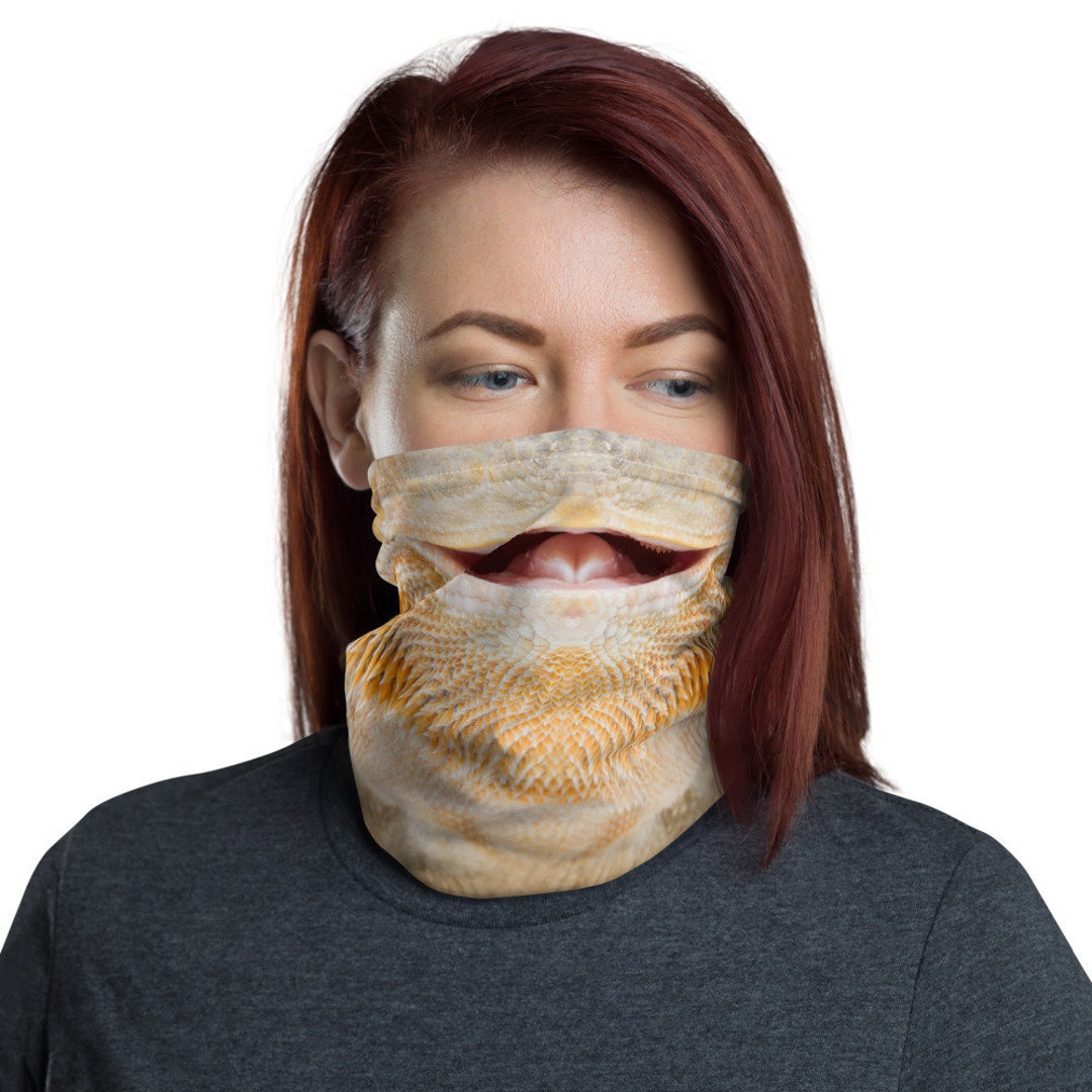 Bearded Dragon Face Mask, Neck Gaiter for Men Women Adults, Beardie Mom ...
