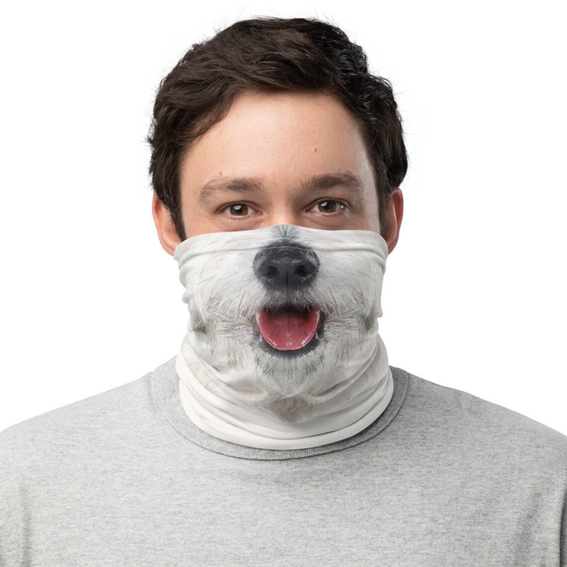 Westie Dog Face Mask, Washable and Reusable Neck Gaiter for Adults ...