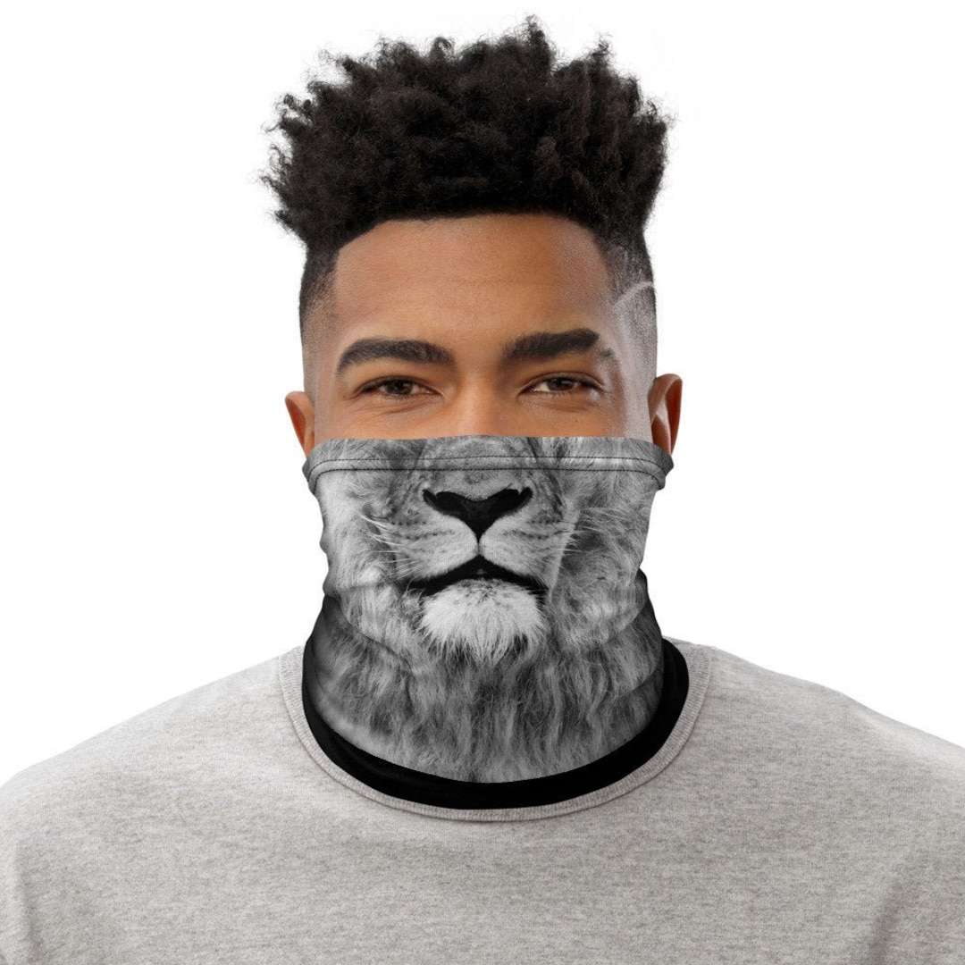 White Lion Face Mask & Neck Gaiter, Unisex Face Covering, Washable and ...