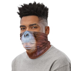 Orangutan Face Mask & Neck Gaiter, Washable Reusable Face Covering, All ...