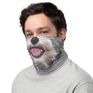 Schnauzer Dog Face Mask, Neck Gaiter for Men Women Adults, German Dog ...