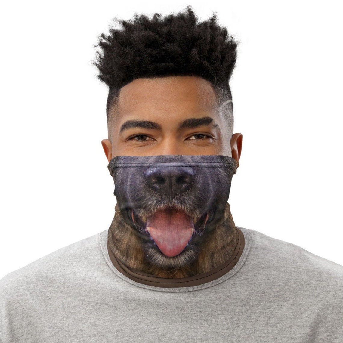 Leonberger Neck Gaiter, Washable Face Mask Adult, Funny Dog Face ...