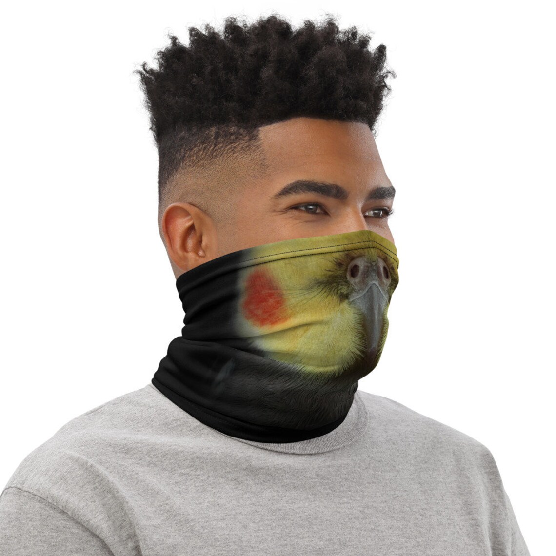 Cockatiel Parrot Bird Face Mask & Neck Gaiter, Washable Adult Face ...