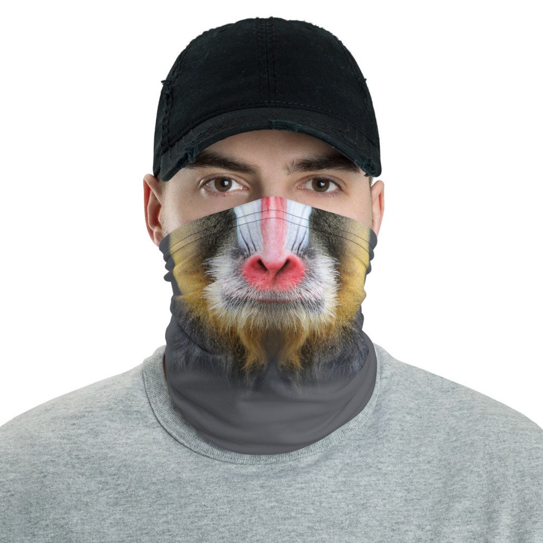 Mandrill Face Mask, Baboon Neck Gaiter, Face Cover, Bandanna, Tube ...