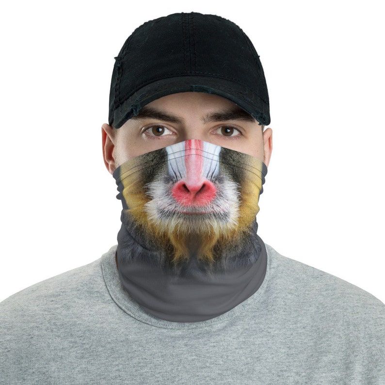 Mandrill Face Mask, Baboon Neck Gaiter, Face Cover, Bandanna, Tube ...