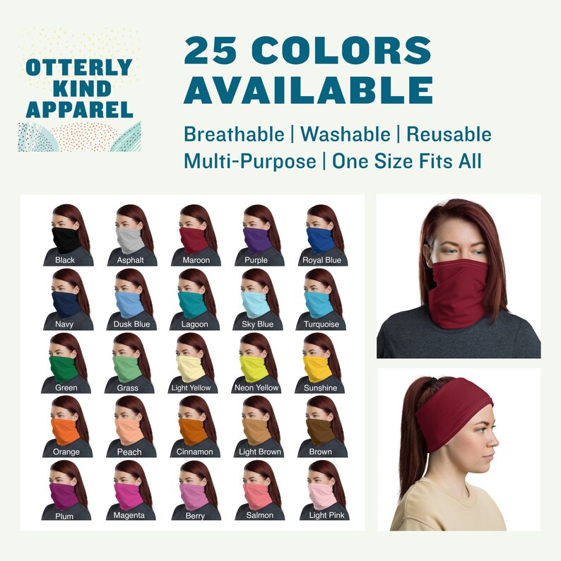 Asphalt Neck Gaiter, Unisex Face Mask, Washable Neck Gaiter Adult, Face ...