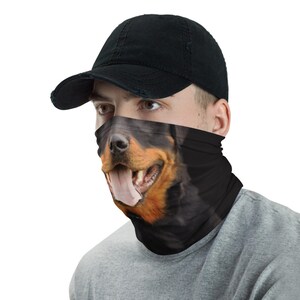 Rottweiler Neck Gaiter, Reusable & Washable Face Mask, Dog Costume ...