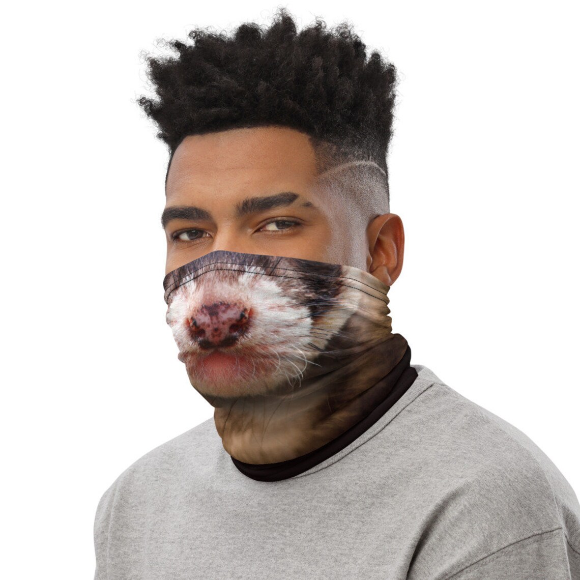 Ferret Face Mask, Neck Gaiter, Washable & Reusable Face Covering for ...
