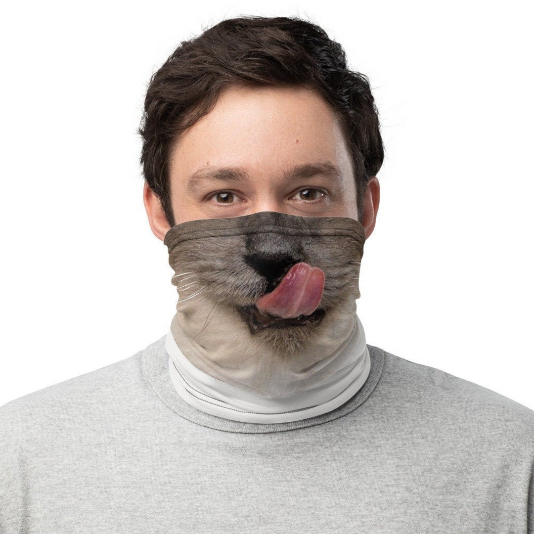 Himalayan Cat Face Mask, Neck Gaiter, Washable and Reusable Face ...