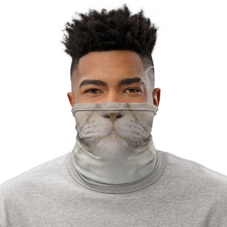 Persian Cat Face Mask, Neck Gaiter, Washable & Reusable Face Covering ...
