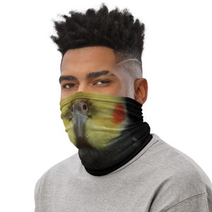 Cockatiel Parrot Bird Face Mask & Neck Gaiter, Washable Adult Face ...