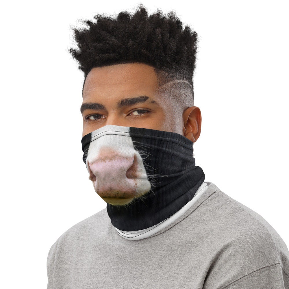 Cow Face Mask, Washable Neck Gaiter for Adults, Reusable Cover, Funny ...