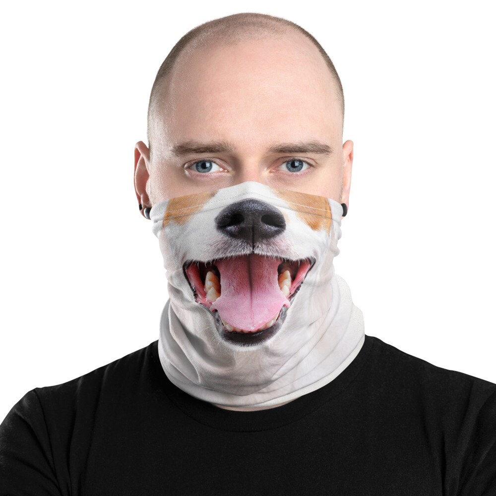 Jack Russell Terrier Dog Face Mask & Neck Gaiter, Washable Reusable All ...