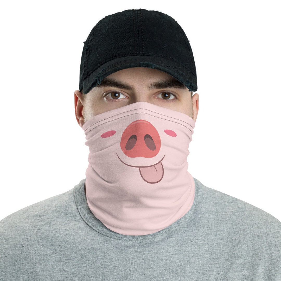 Cute Pig Neck Gaiter, Pig Snout, Washable Face Mask Adult, Breathable ...