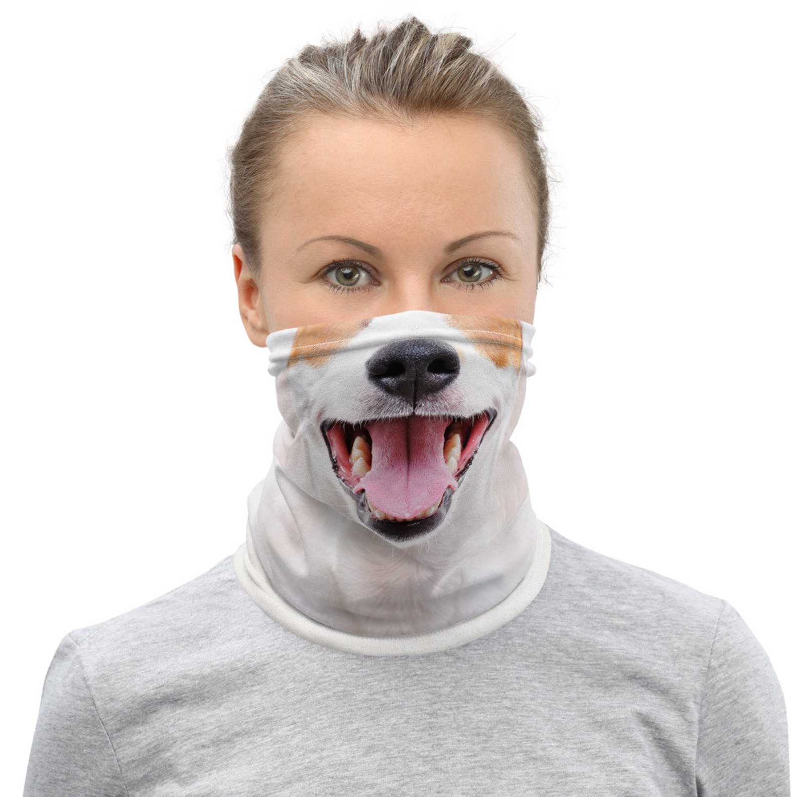 Jack Russell Terrier Dog Face Mask & Neck Gaiter, Washable Reusable All ...