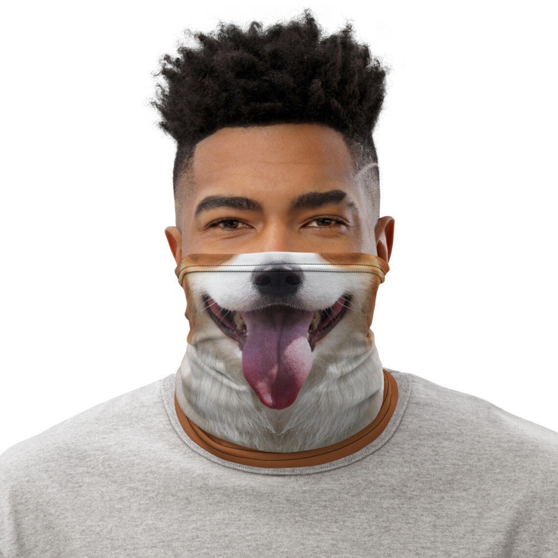 Corgi Dog Face Mask, Neck Gaiter for Men Women Adults, Pembroke Welsh ...