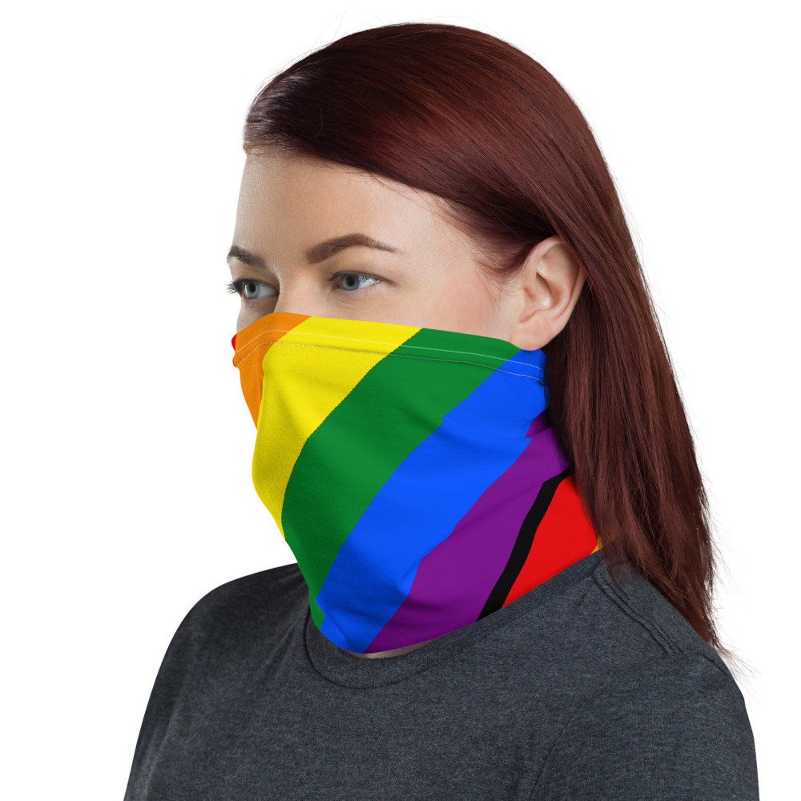 LGBT Pride Flag Face Mask, LGBTQ Neck Gaiter, Rainbow Bandana, Gay ...