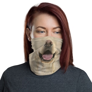 Labrador Dog Neck Gaiter, Face Covering Scarf, Washable Face Mask Adult ...