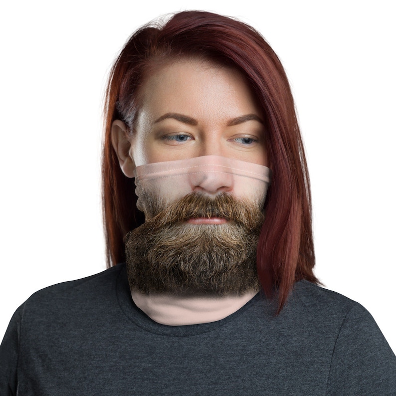 Funny Beard Face Mask, Neck Gaiter for Men Women Adults, Hilarious ...