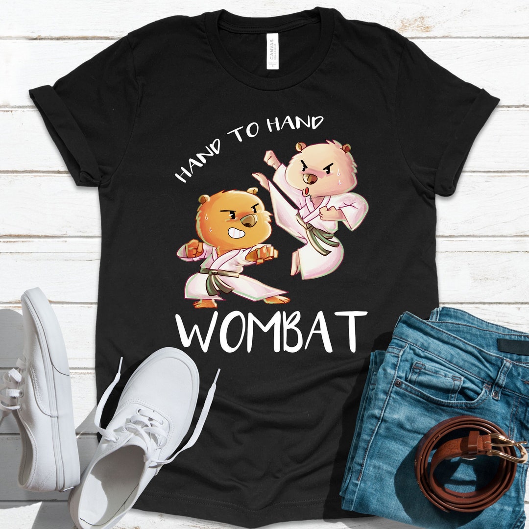 Wombat Karate Shirt, Hand to Hand Wombat, Funny Martial Arts Pun ...