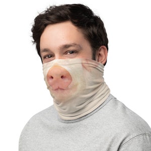 Pig Face Mask, Funny Neck Gaiter, Cute Animal Costume, Washable and ...