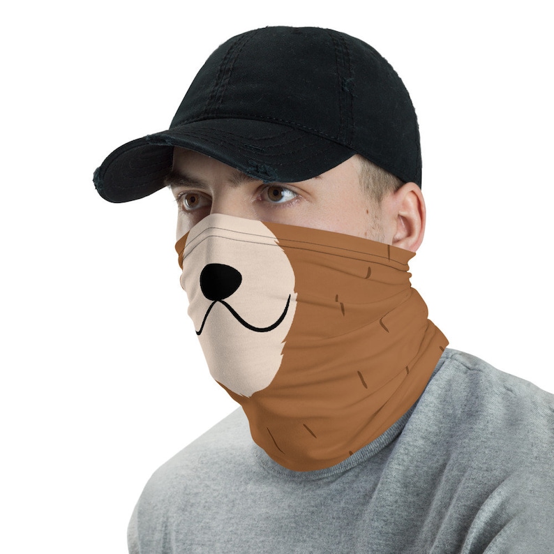Bear Mouth Neck Gaiter, Washable Face Mask Adult, Costume Face Covering ...