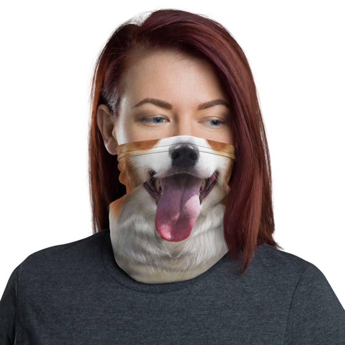 Corgi Dog Face Mask, Neck Gaiter for Men Women Adults, Pembroke Welsh ...