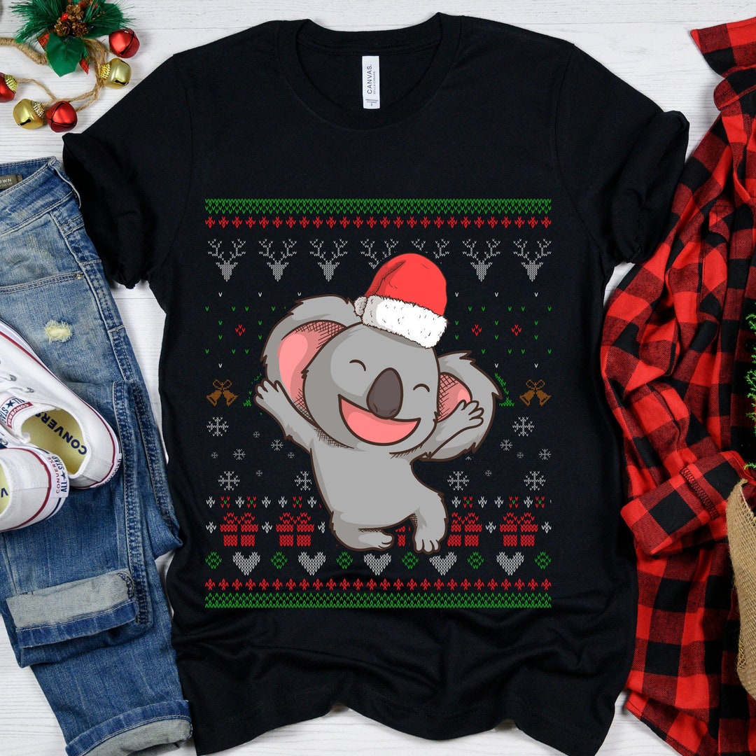 Koala Santa Ugly Christmas Sweater Pattern | Funny Christmas Shirt ...
