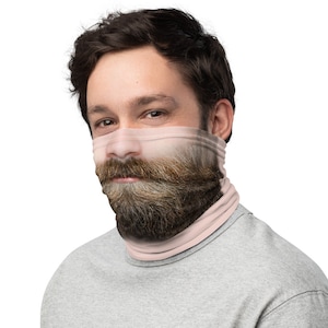Funny Beard Face Mask, Neck Gaiter for Men Women Adults, Hilarious ...