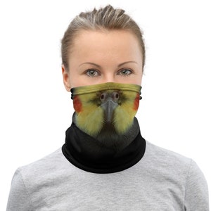 Cockatiel Parrot Bird Face Mask & Neck Gaiter, Washable Adult Face ...