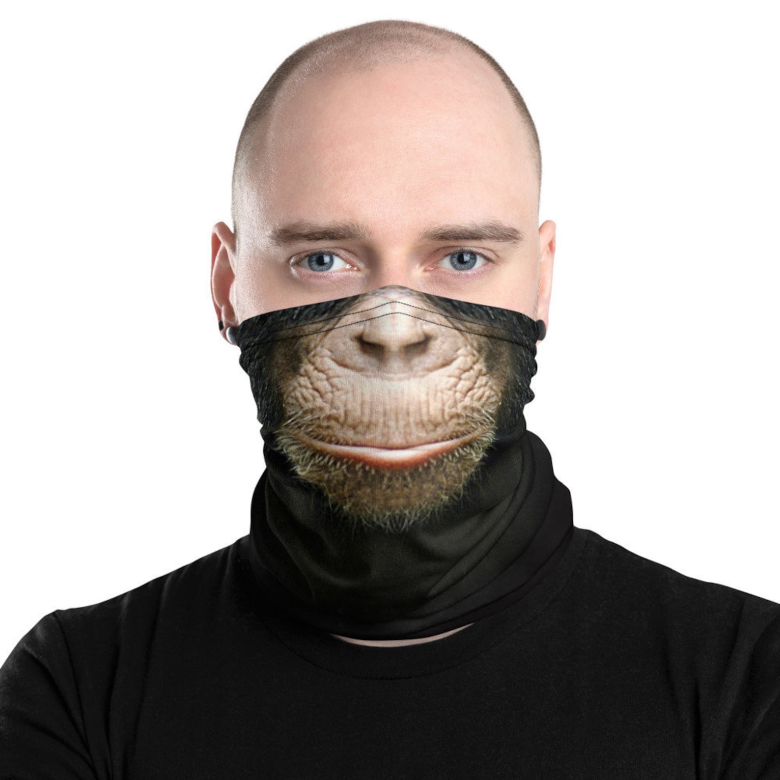 Chimpanzee Neck Gaiter, Washable Face Mask Adult, Reusable Face ...