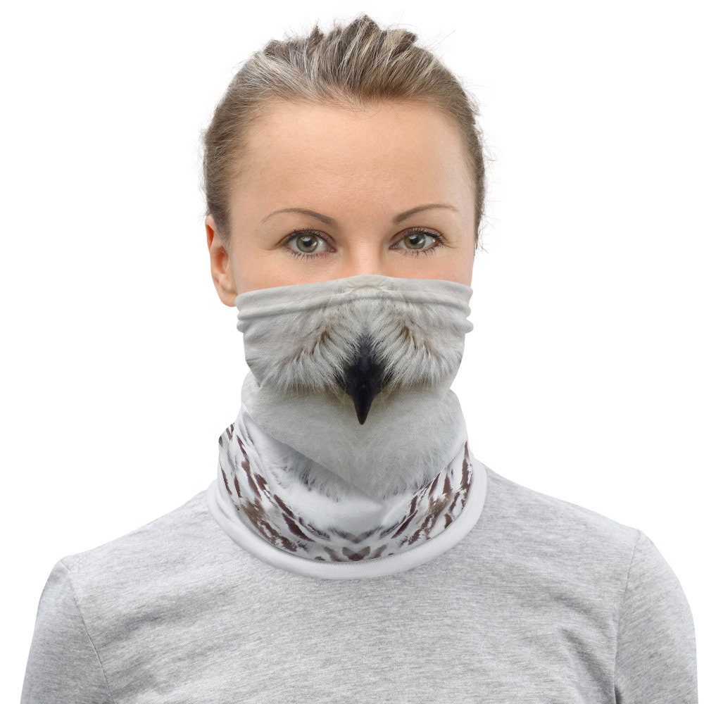 Snowy Owl Face Mask Funny Neck Gaiter Washable and Reusable - Etsy