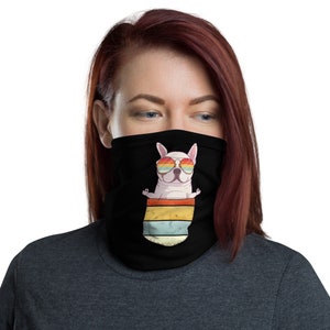 Frenchie Dog Face Mask, Neck Gaiter for Women Men Adults, French ...