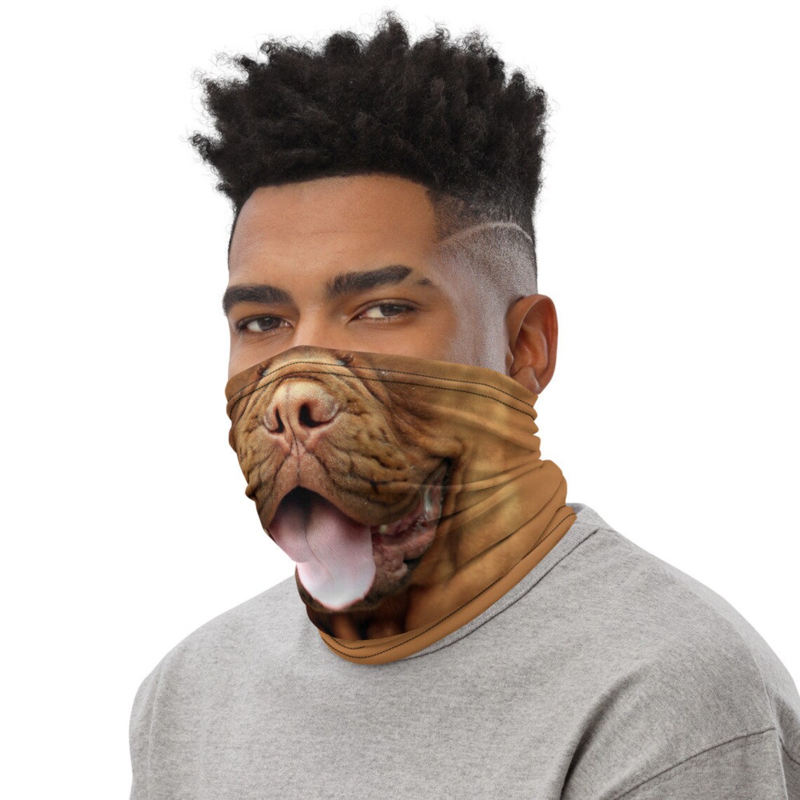 Dogue De Bordeaux Dog Face Mask, French Mastiff Neck Gaiter, Washable ...