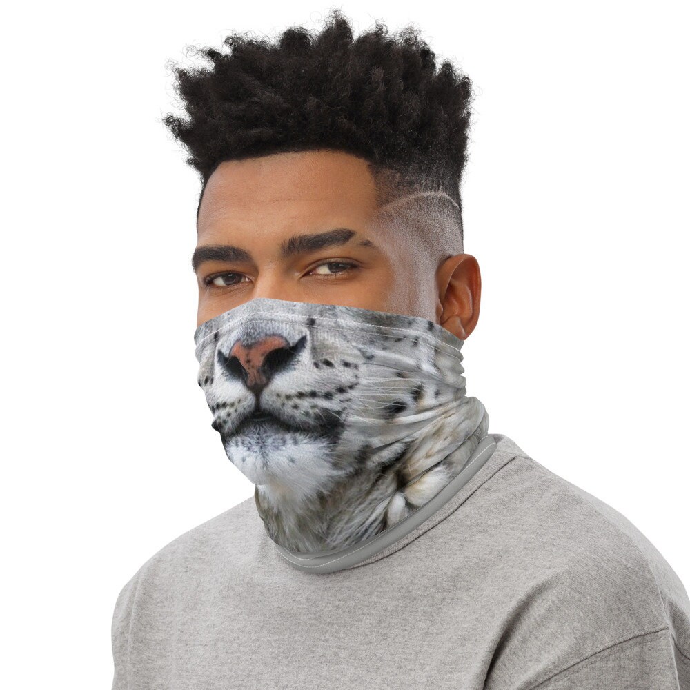 Snow Leopard Face Mask & Neck Gaiter Washable and Reusable - Etsy